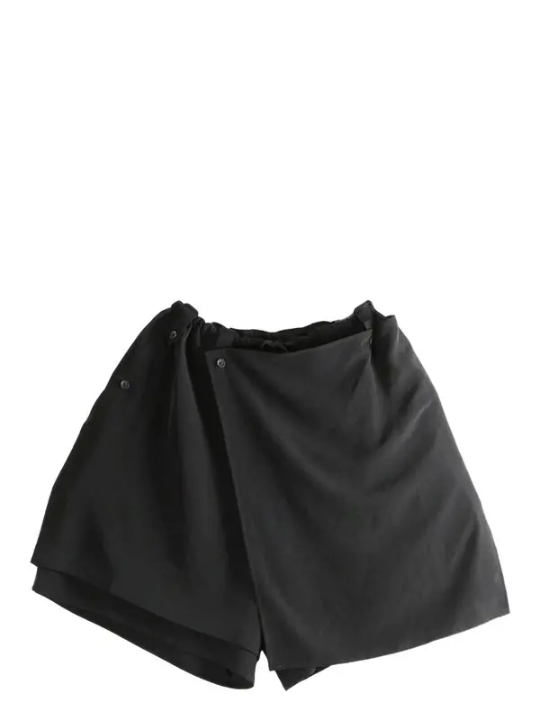 Yohji Yamamoto Layered Draped Shorts - Black