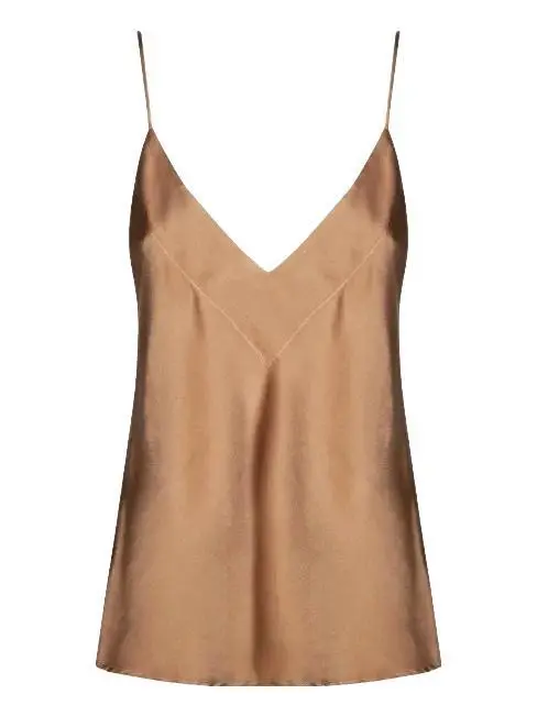 FORTE_FORTE V-neck Spaghetti Strap Tank Top - Nude