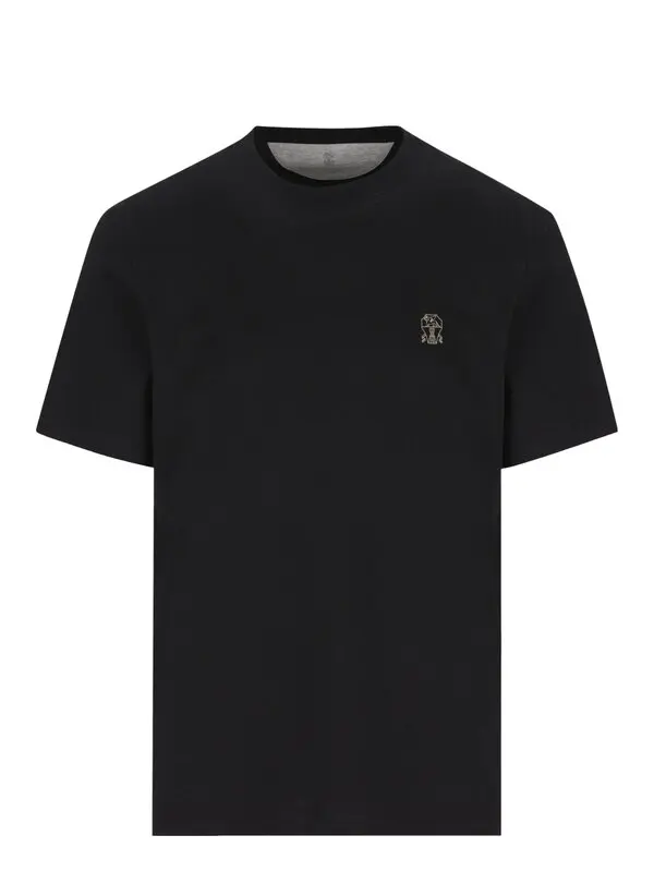 Brunello Cucinelli Logo Jersey T-shirt - Black