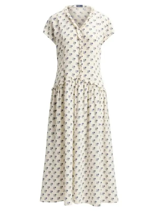 Polo Ralph Lauren Floral Print Midi Dress - White