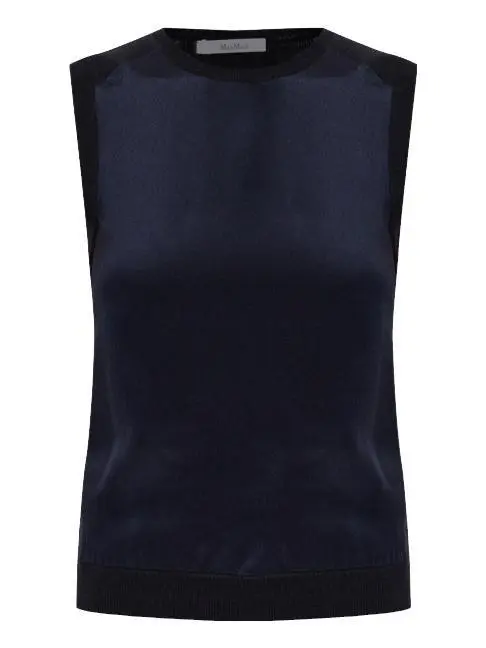 Max Mara Sleeveless Round Neck Top - Black
