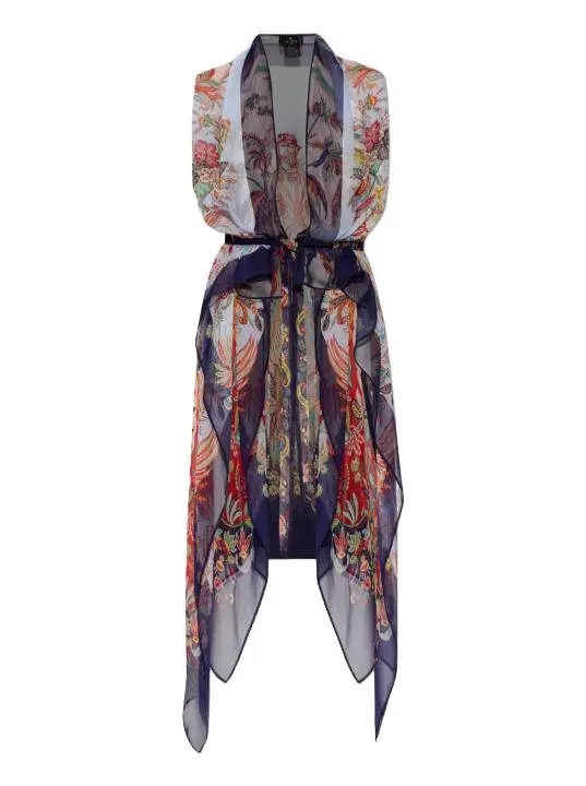 Etro Sleeveless Printed Asymmetrical Top - Black