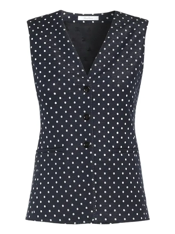 Max Mara Sleeveless Polka Dot Vest - Ultramarine