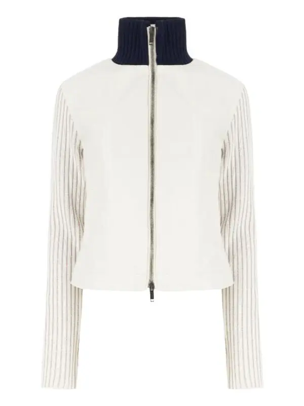 Iceberg Ribbed-knit Panelled Bomber Jacket - White