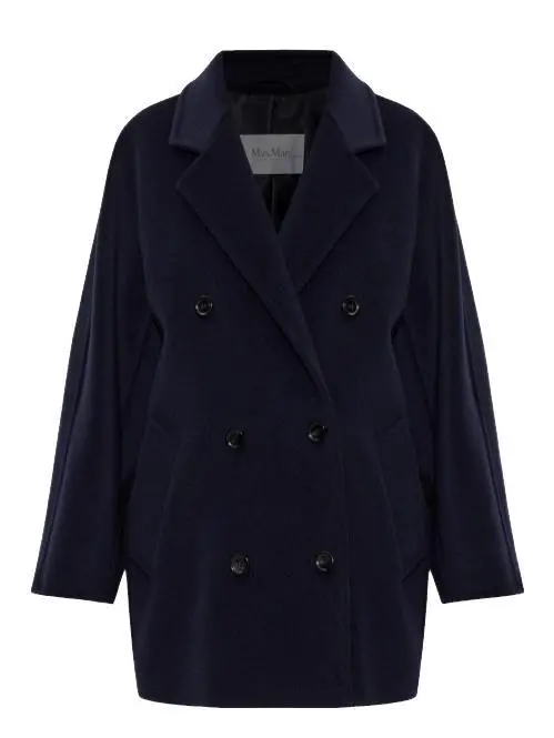 Max Mara Double Breasted Coat - Navy Blue
