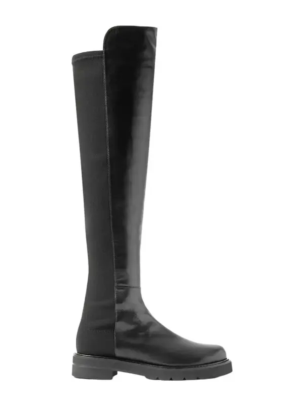 STUART WEITZMAN Paneled Knee-high Lug Sole Boots - Black