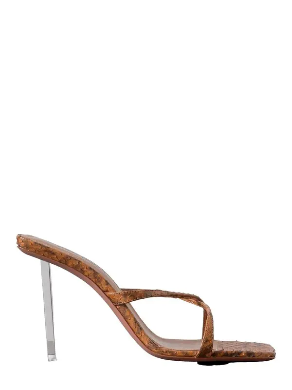 Amina Muaddi Adriana Elaphe Sandals - Brown