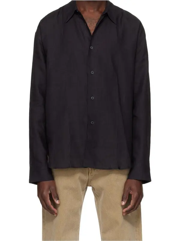 Studio Nicholson Button-down Long-sleeved Shirt - Black