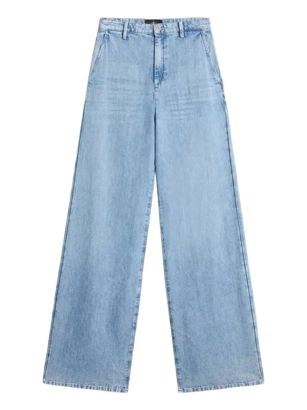7 For All Mankind Wide Leg Jeans - Light Blue Wash
