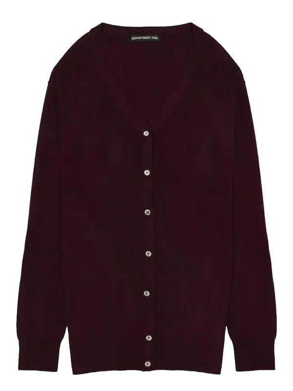 DEPARTMENT 5 Merino Wool V-neck Cardigan - Red