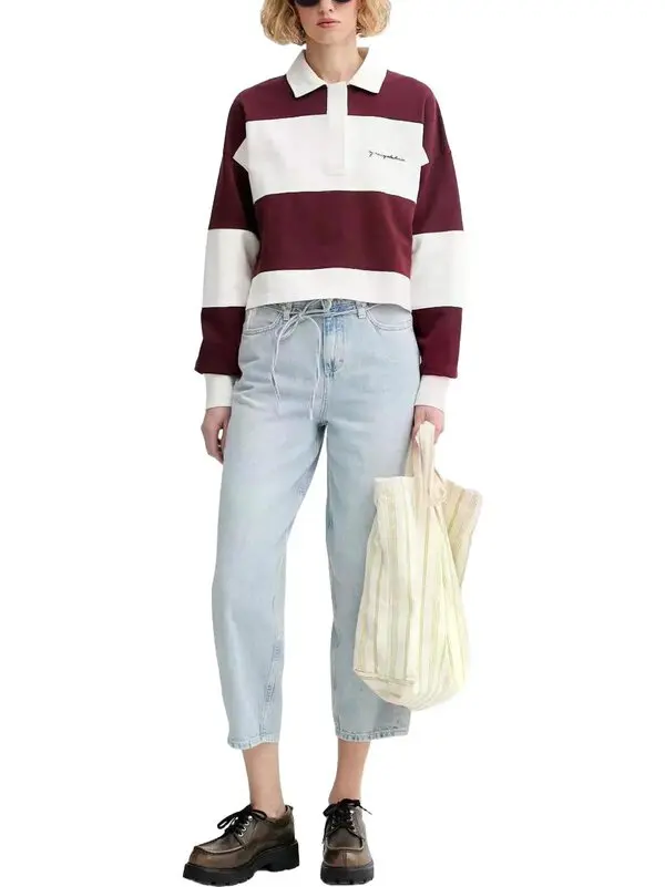 Marc O'polo Striped Long-sleeve Polo Shirt - Red