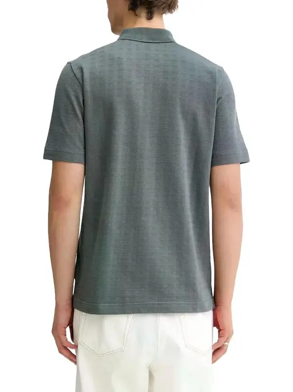 Marc O'polo Check-patterned Short-sleeve Polo Shirt - Grey