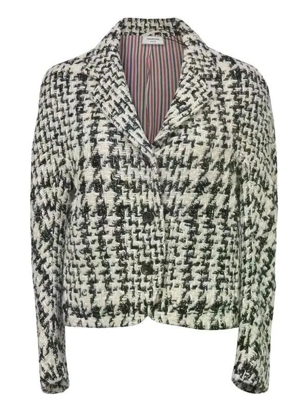 Thom Browne Houndstooth Woven Jacket - Black