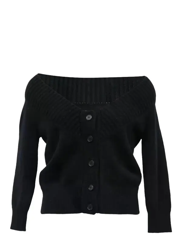 Alexander McQueen Ribbed V-neck Sweater - Black