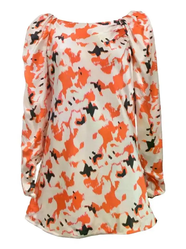 Giorgio Armani Printed Puff Sleeve Top - Neutrals