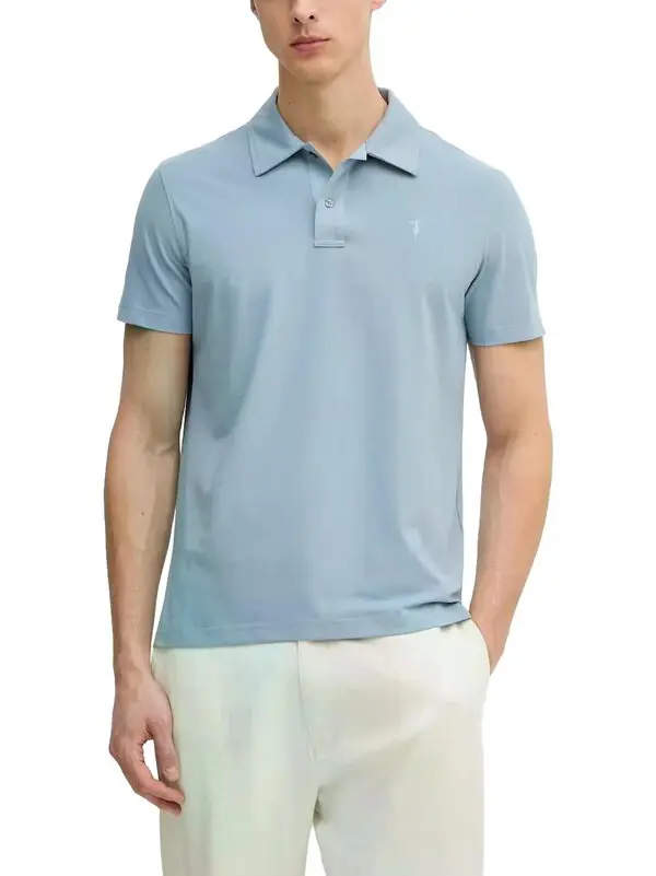 TRUSSARDI Logo-embroidered Short-sleeve Polo Shirt - Blue