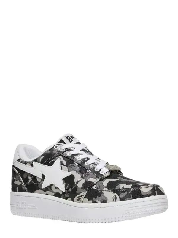 A BATHING APE X Comme Des Garçons Camouflage Print Sneakers - Grey