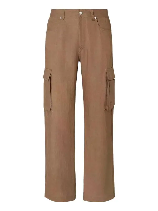 Fendi Linen Cargo Pants - Brown