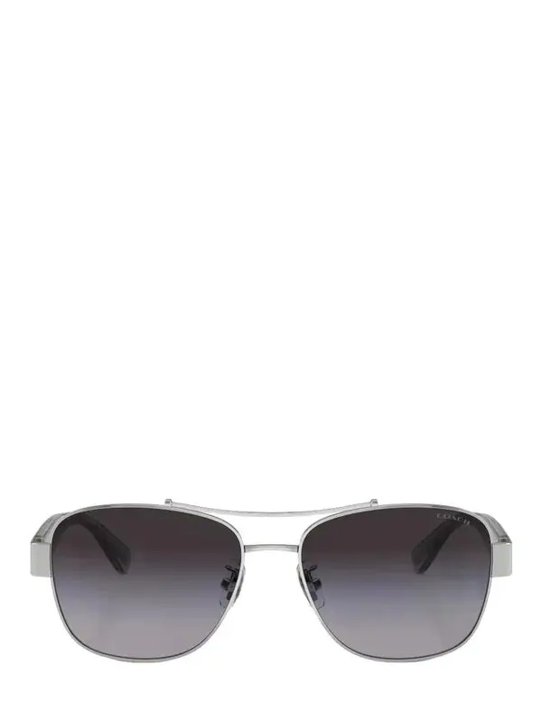 COACH Double-bridge Pilot-frame Sunglasses - Silver