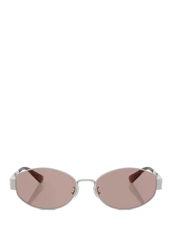 COACH Oval Frame Sunglasses - Silver