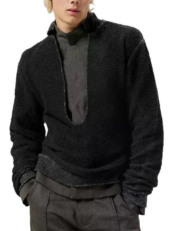 424 Frayed Bouclé Sweater - Black