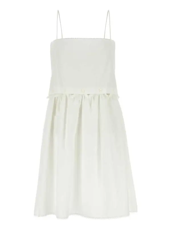 Miu Miu Poplin Mini Dress - White