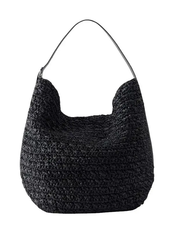 TOTEME Belted Raffia Tote - Black