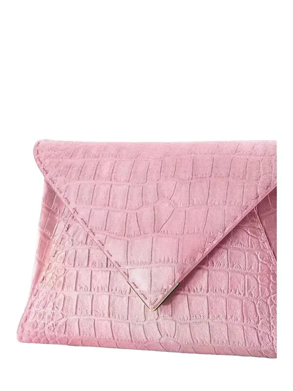 Tyler Ellis Lee Pouchet Crocodile-effect Clutch Bag - Pink