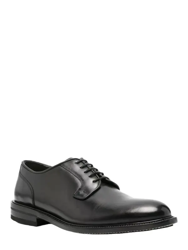 JOHN HARRISON Leather Derby Shoes - Black