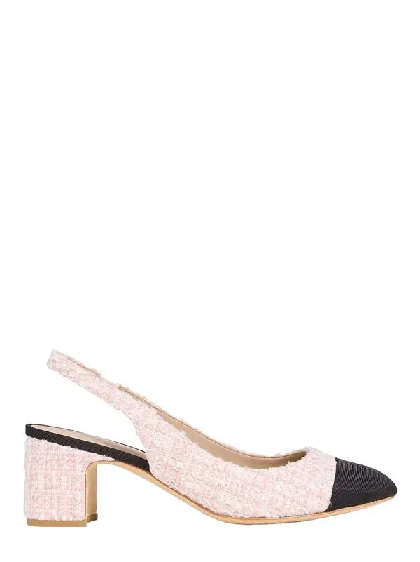 STUART WEITZMAN Milla 55 Tweed Slingback Pumps - Baby Pink
