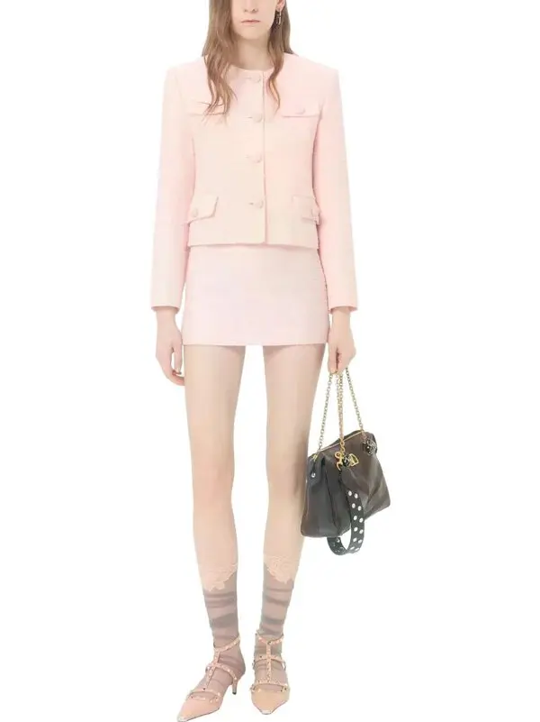 Valentino Garavani Crinkled Cotton Tweed Jacket - Pink