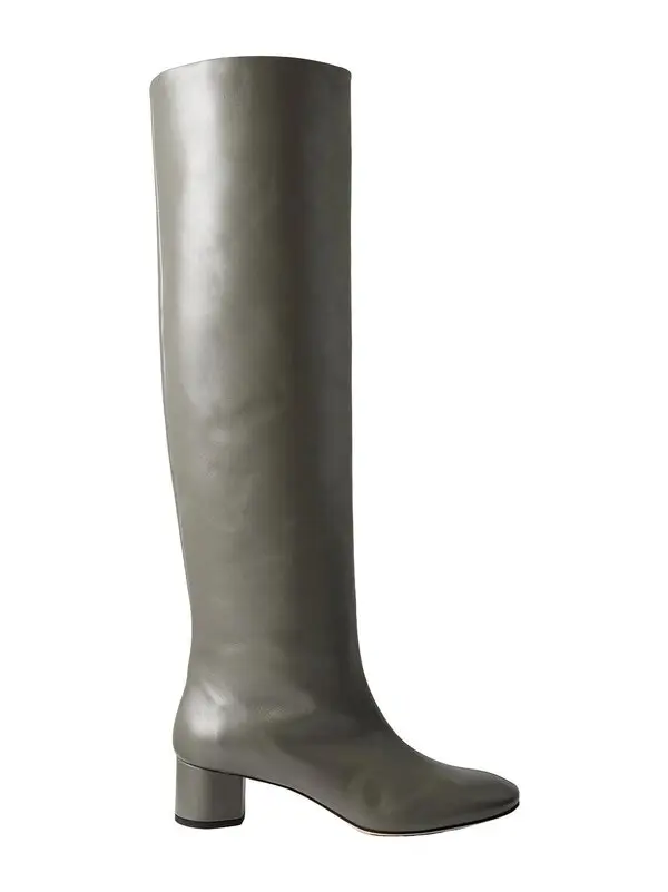 AeydĒ Willa Knee High Leather Boots - Anthracite