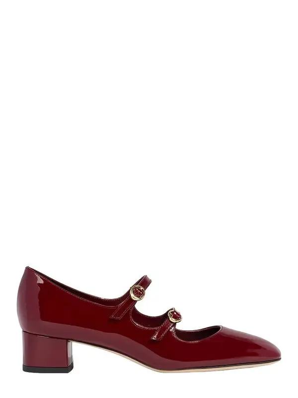 STUART WEITZMAN Benni Patent Leather Mary Jane Pumps - Burgundy