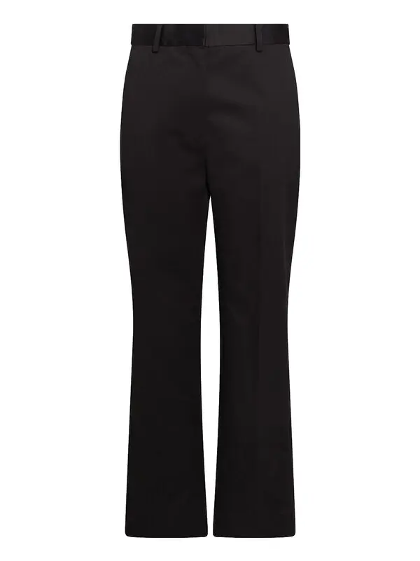 TOTEME Cotton And Linen Blend Straight-leg Pants - Black