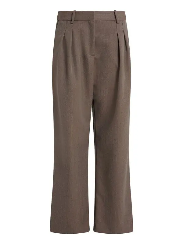 Loulou De Saison Tara Wool-blend Straight-leg Trousers - Dark Brown