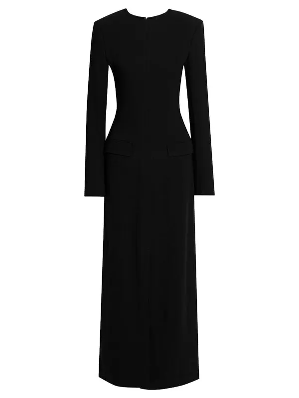 TOTEME Crepe Maxi Dress With Slit Cuffs - Black