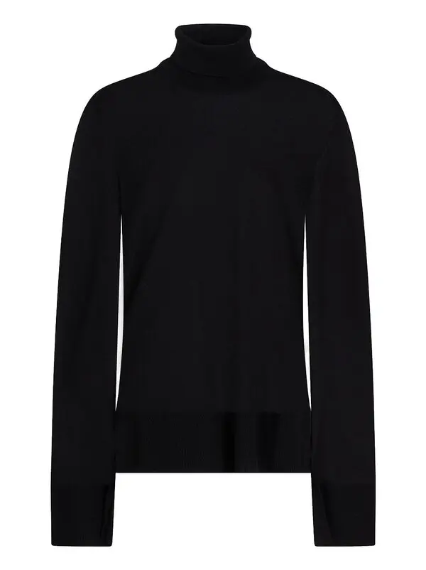 TOTEME Lyocell-blend Turtleneck Sweater With Split Cuffs - Black