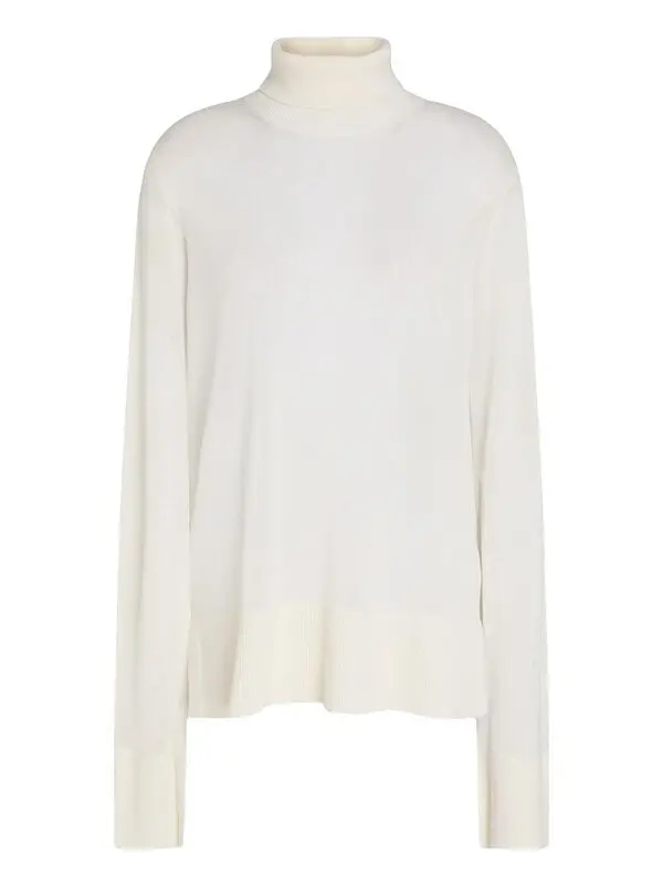 TOTEME Lyocell-blend Turtleneck Sweater With Split Cuffs - Ivory