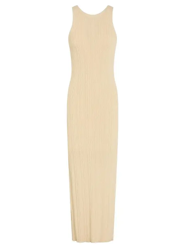 TOTEME Ribbed Knit Maxi Dress - Cream