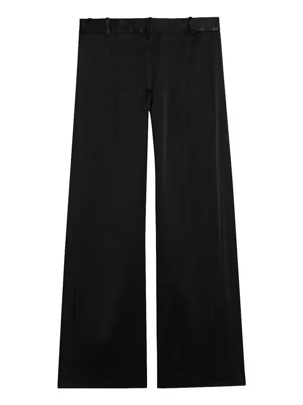 TOTEME Satin Crepe Straight Leg Pants - Black
