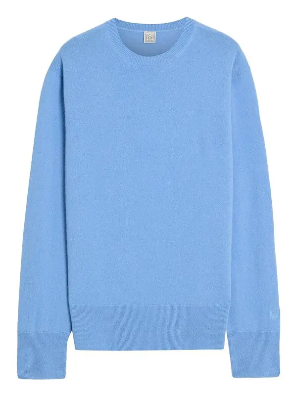 TOTEME Cashmere Ribbed Trim Sweater - Azure