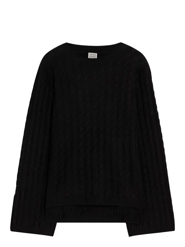 TOTEME Cable Knit Cashmere Sweater - Black