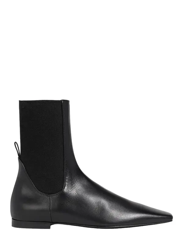TOTEME Leather Chelsea Boots - Black