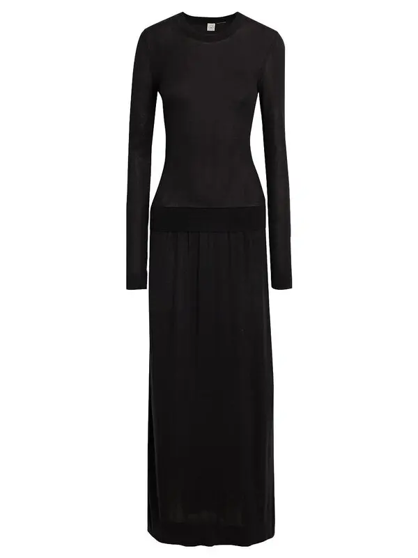 TOTEME Cupro And Silk-blend Maxi Dress - Black