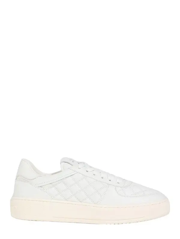 STUART WEITZMAN Quilted Leather Lace-up Sneakers - White
