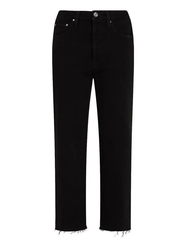 TOTEME Cropped Straight-leg Jeans - Black