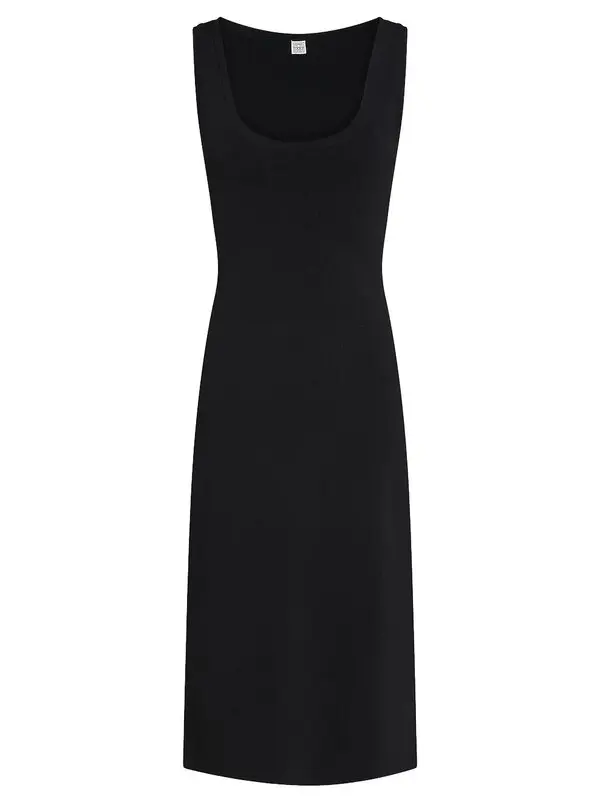 TOTEME Stretch-knit Midi Dress - Black
