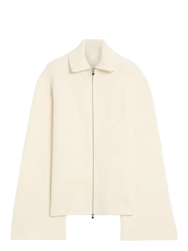 TOTEME Wool-blend Zip-up Cardigan - Off-white