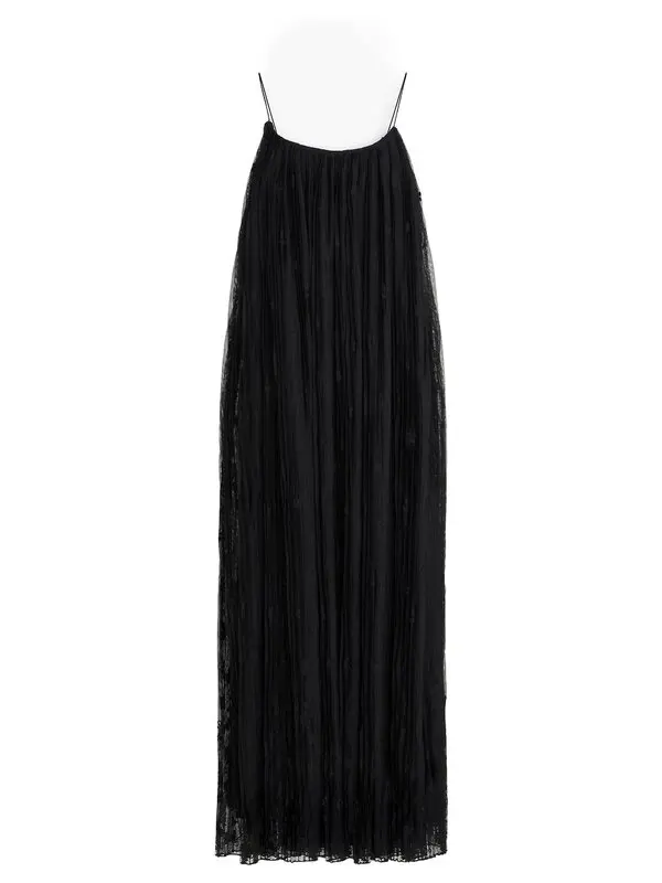 TOTEME Embroidered Tulle Maxi Dress - Black