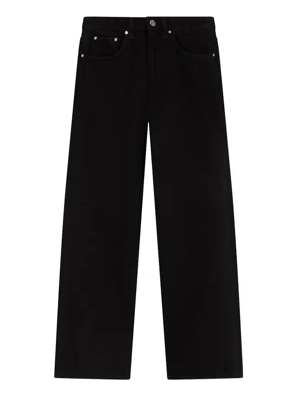 TOTEME Cropped High-rise Flared Jeans - Black